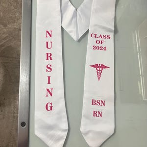 Custom Nursing Graduation Stole: Personalized Satin Sash - Etsy