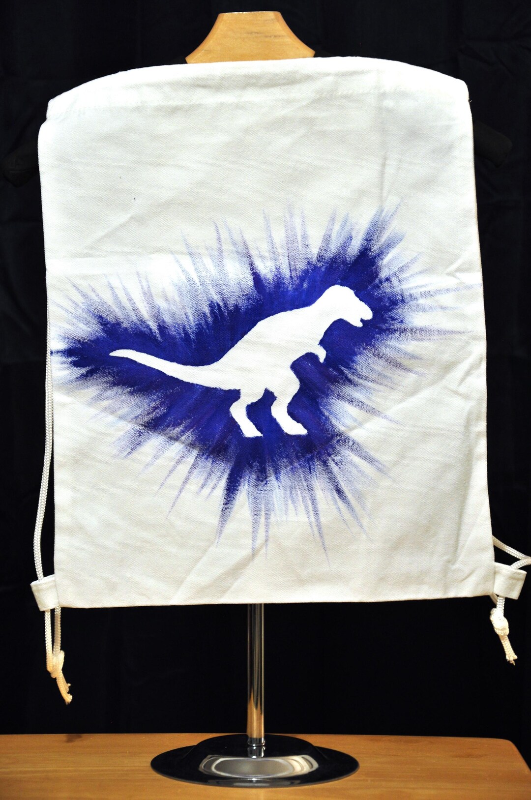 Hand-painted T-rex Draw-string Backpack - Etsy