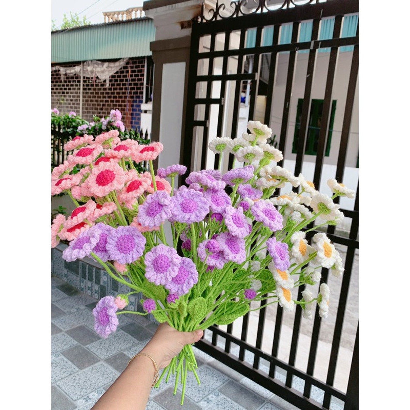 Daisy Flower Crochet Pattern, Crochet Flower Bouquet Pattern, Crochet ...