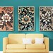 Batik Floral Wall Art, Set of 3 Poster and Canvas, Floral Prints ...