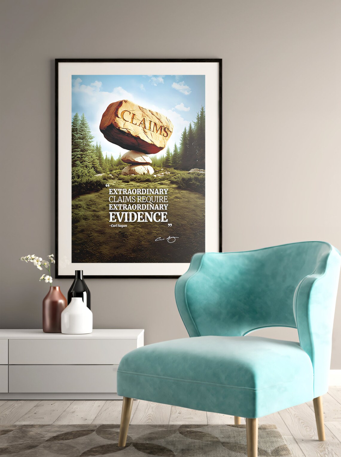 Carl Sagan Quote Poster Extraordinary Claims Require Extraordinary ...