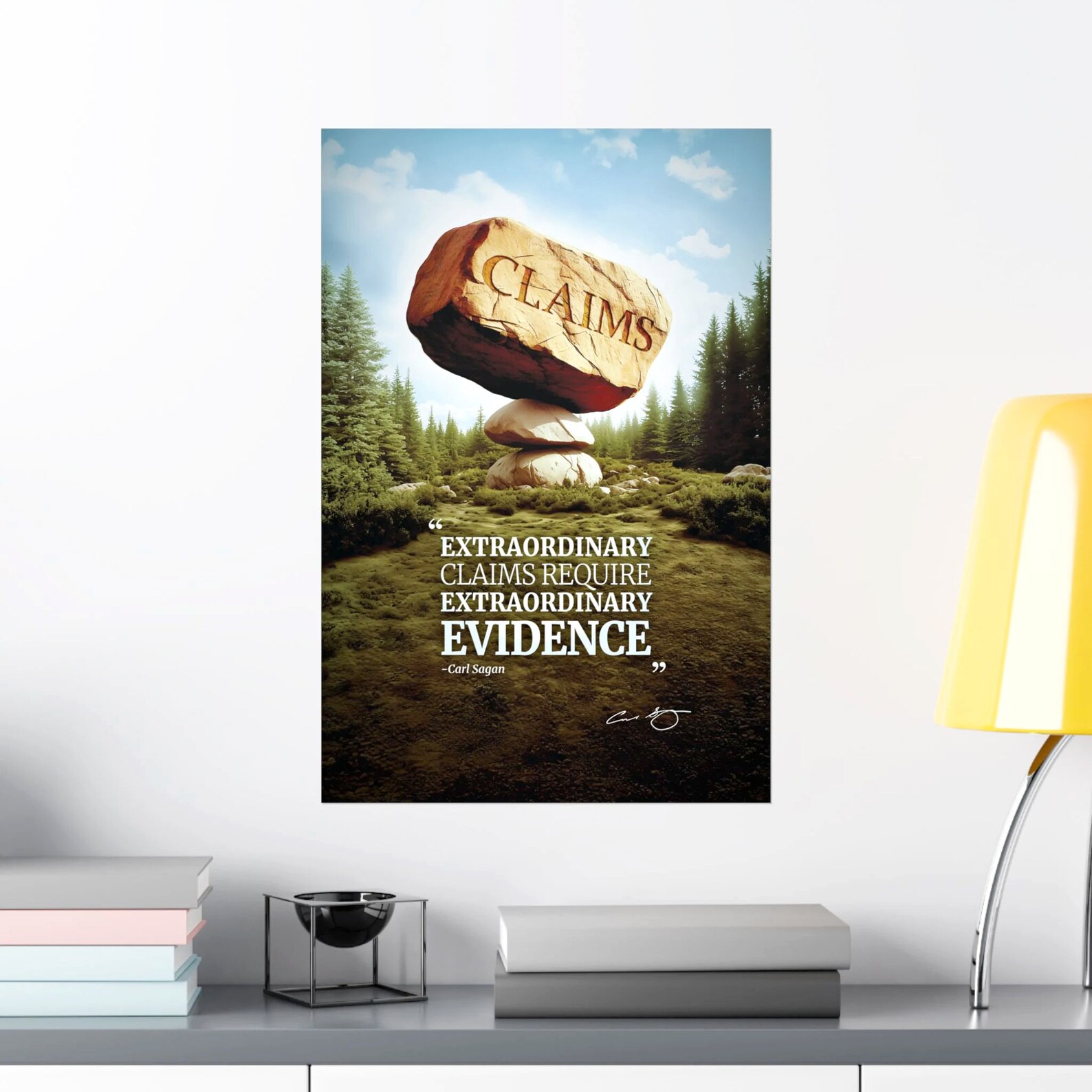 Carl Sagan Quote Poster Extraordinary Claims Require Extraordinary ...
