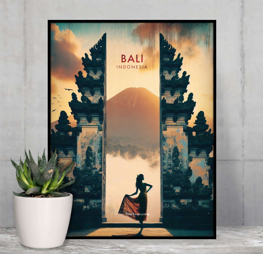Bali Travel Poster Prints Set of 3, Posters & Canvas - Tegalalang, Ubud ...