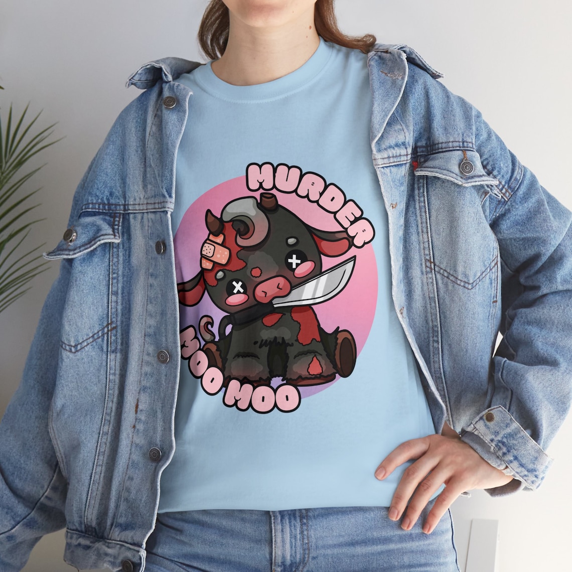 Murder Moo Moo Printed Tee - Etsy Australia