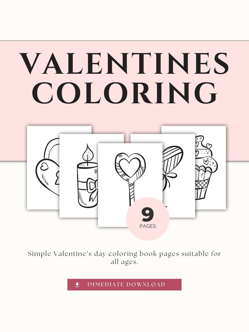 Printable Valentines Day Coloring Book - Etsy