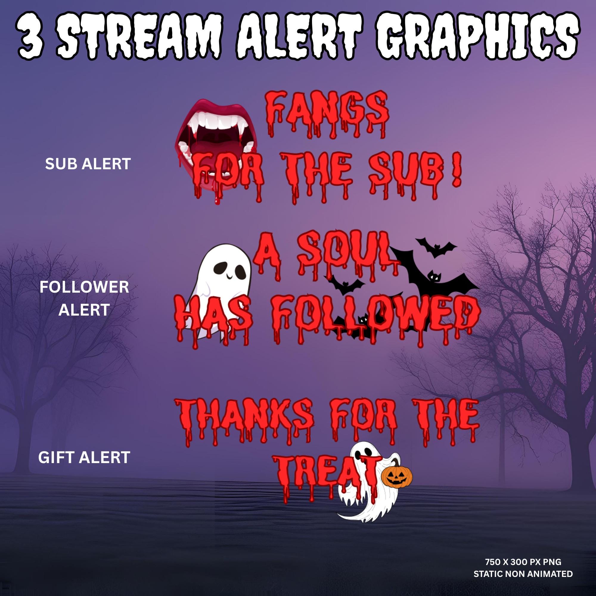 Halloween Stream Overlay Kit: Animated Tiktok Scenes, Sub Stickers (PNG ...