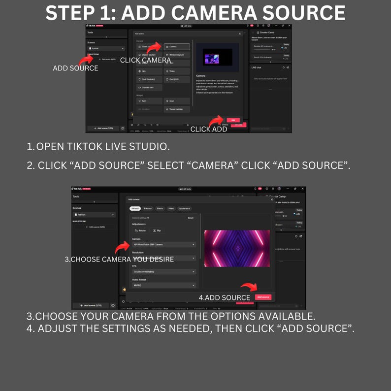 Tiktok Live Overlay Kit Animated - Neon Red Blue Green Vertical Stream ...