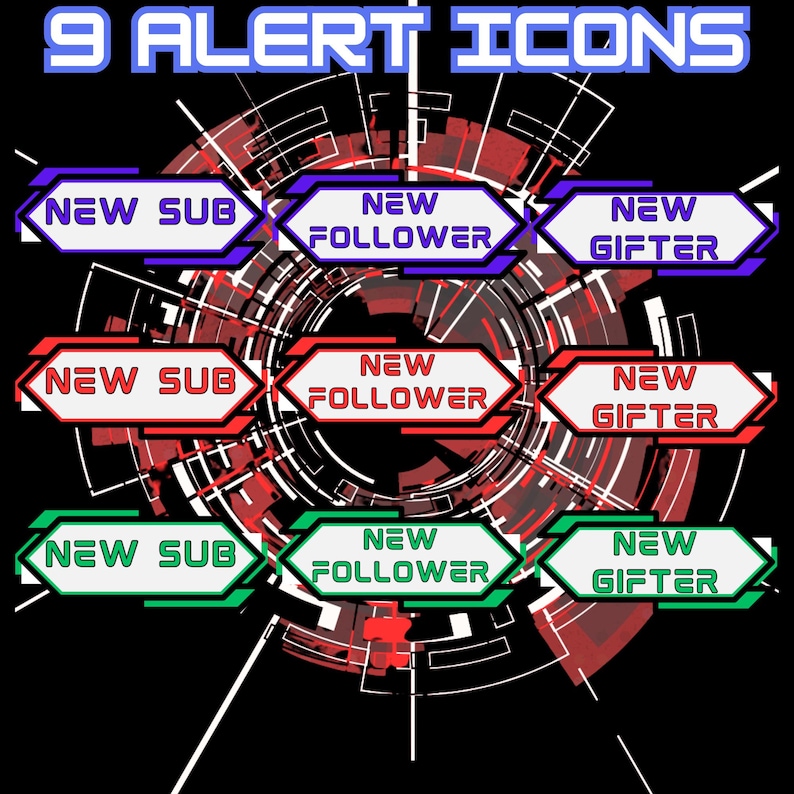 Tiktok Live Overlay Kit Animated - Neon Red Blue Green Vertical Stream ...