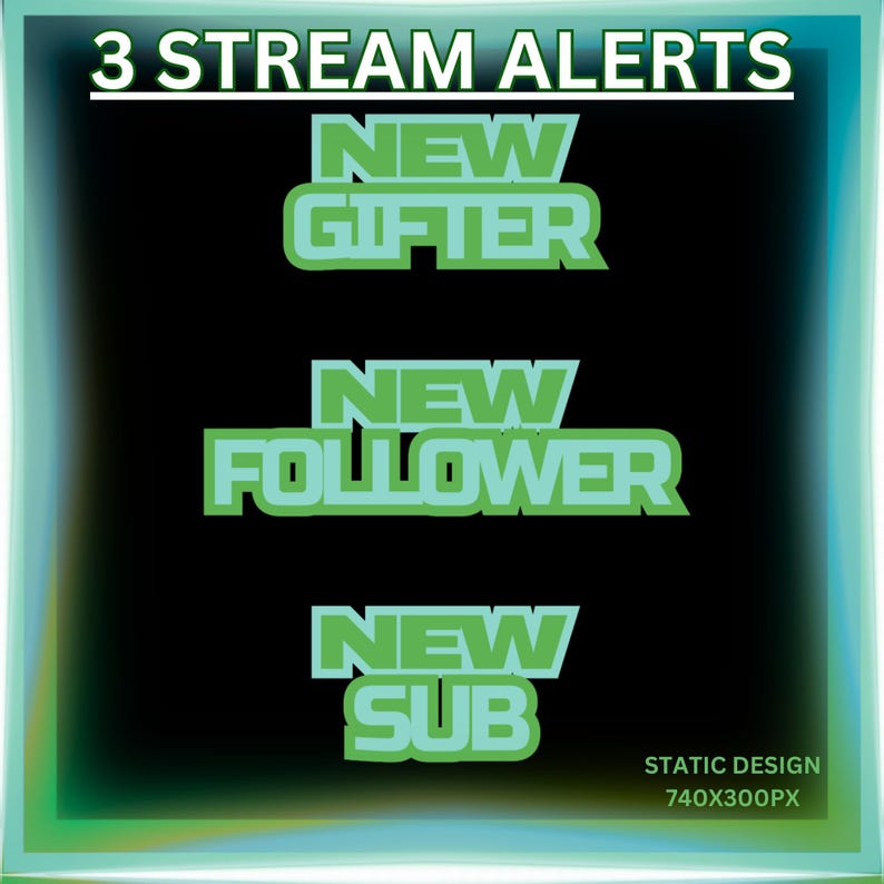 Neon Sci-fi Tiktok LIVE Overlay Kit: Electric Green + Blue Animated ...