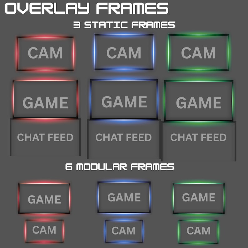 Tiktok Live Overlay Kit Animated - Neon Red Blue Green Vertical Stream ...