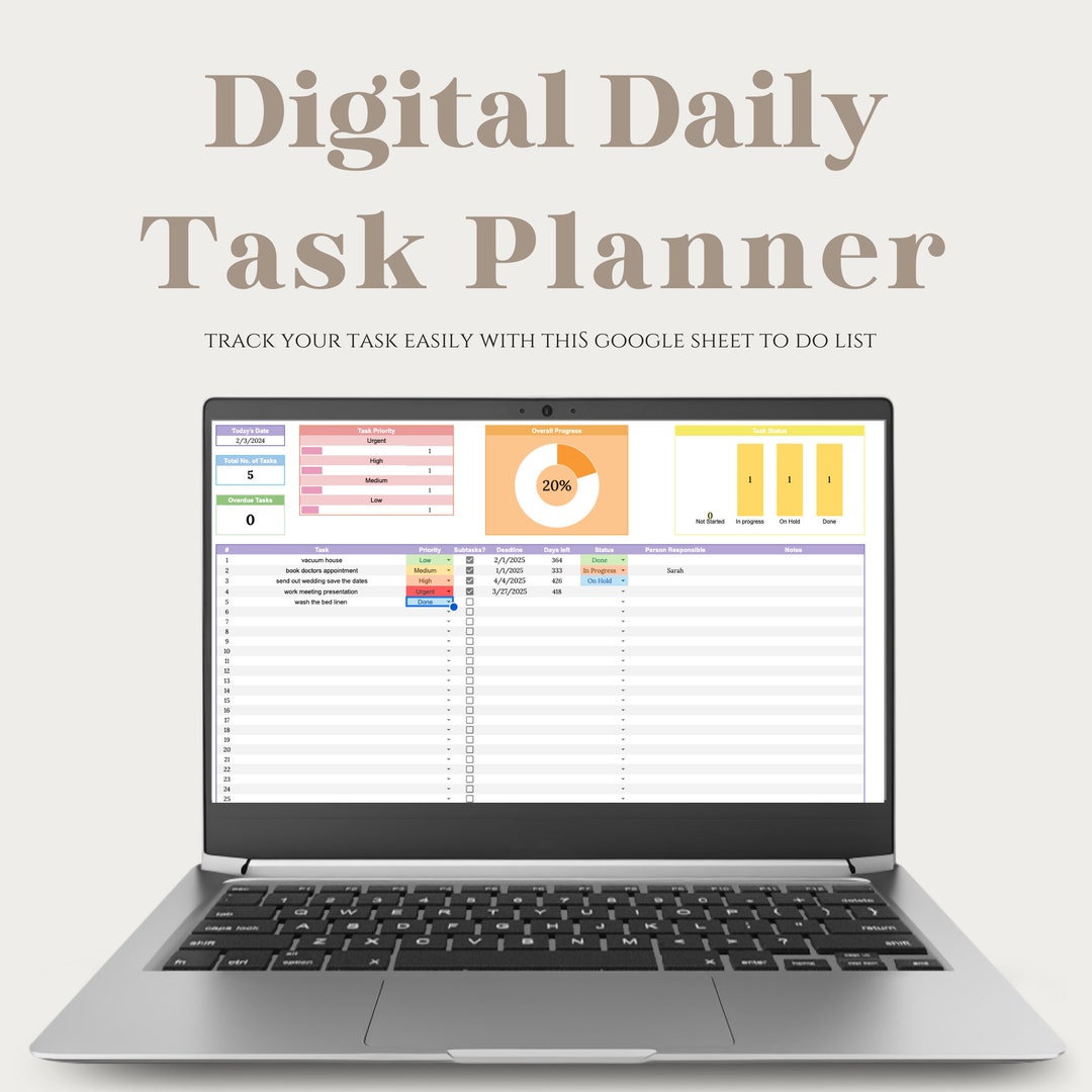 To Do List, Digital Task Tracker, and Productivity Planner - Daily ...