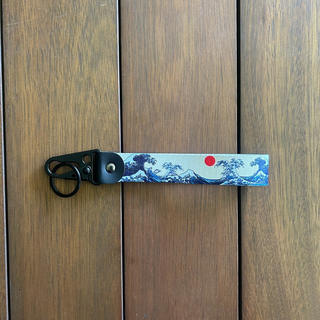 Japanese Keytag Kanagawa Wave Design JDM Wrist Keychain - Etsy