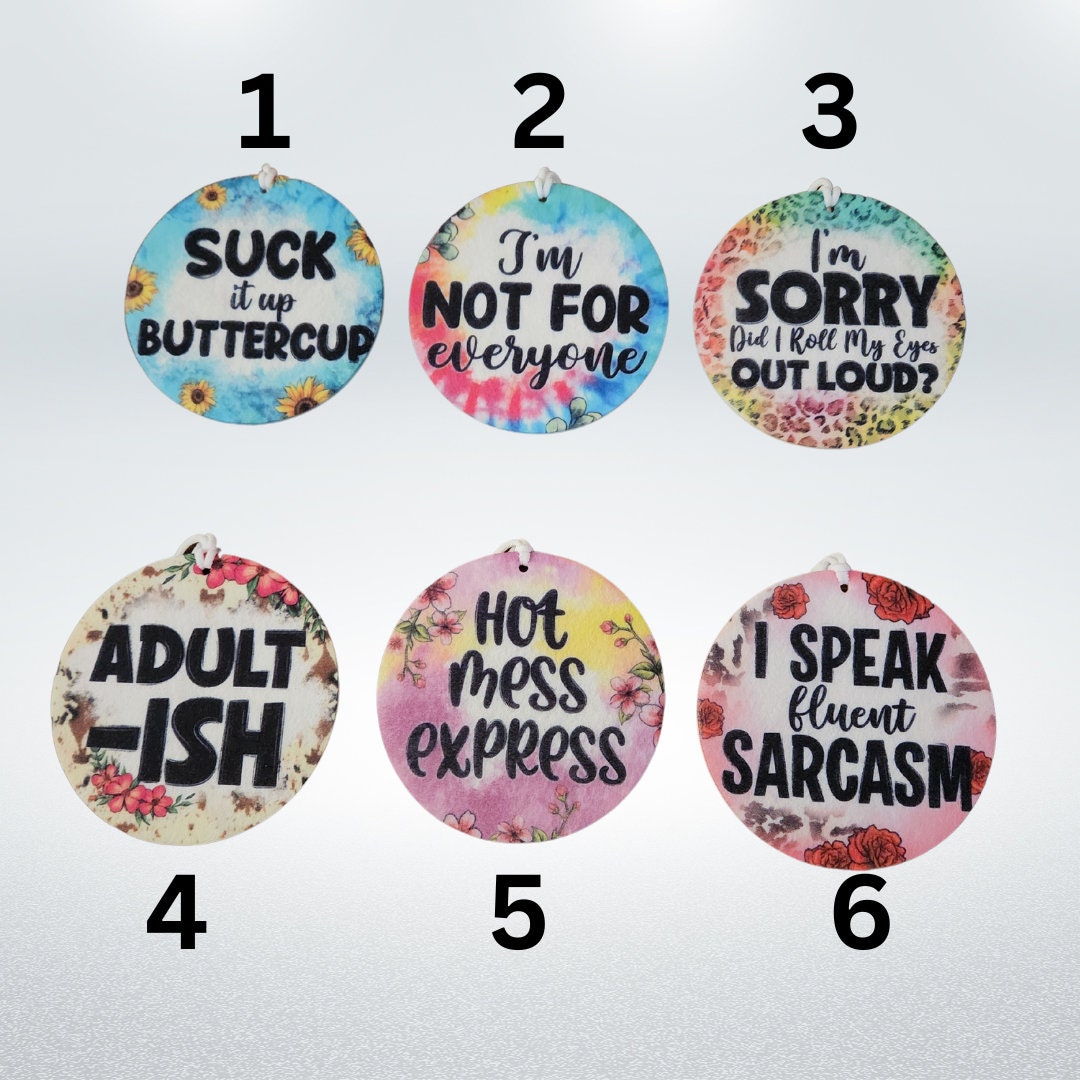 Funny Sarcastic Car Air Freshener Felt Car Freshener Gift Idea Hanging ...