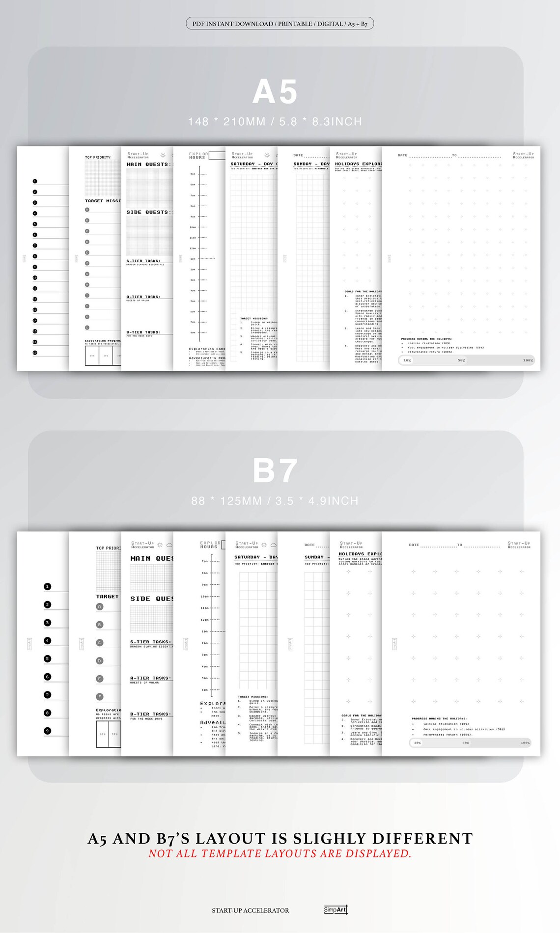 Yearly Planner Journal Daily Task Organize Goal Setting Template ...