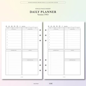Daily Plan Template Bundle Printable A4, A5, Half, US & Digital A4 ...