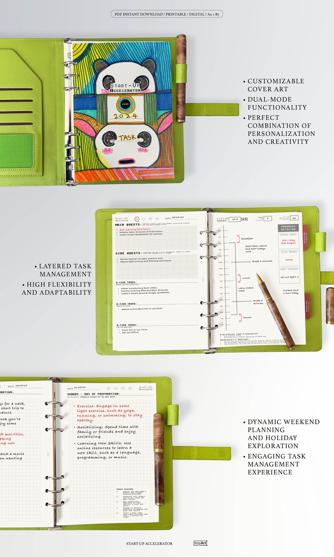 Yearly Planner Journal Daily Task Organize Goal Setting Template ...