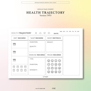 Daily Health Tracker Template | Wellness Collective | Tracking Planner ...