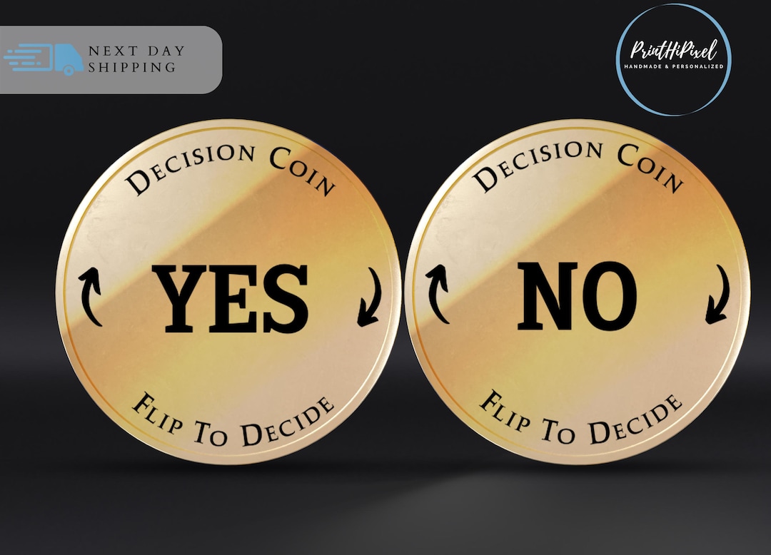 Yes or No Decision Coin, Fun Flip Coin for Quick Choices, Collectible ...