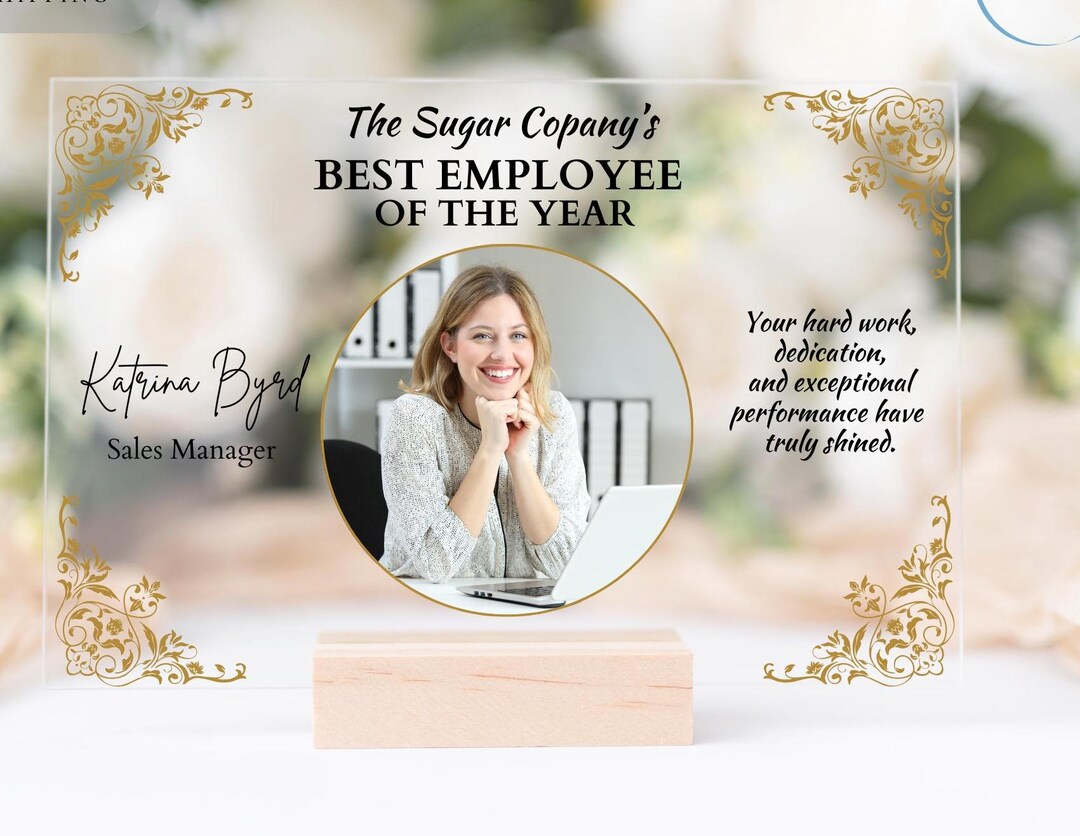 Personalized Employee Award, Custom Award for Employee of the Month ...