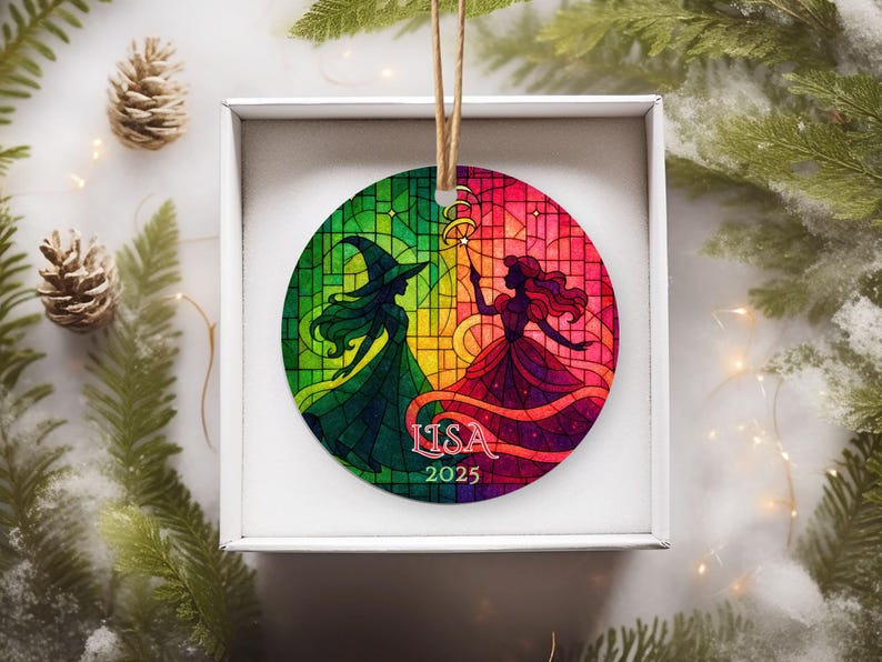 Custom Wicked Ornament, Wicked Stained Glass Effect Christmas Ornament ...