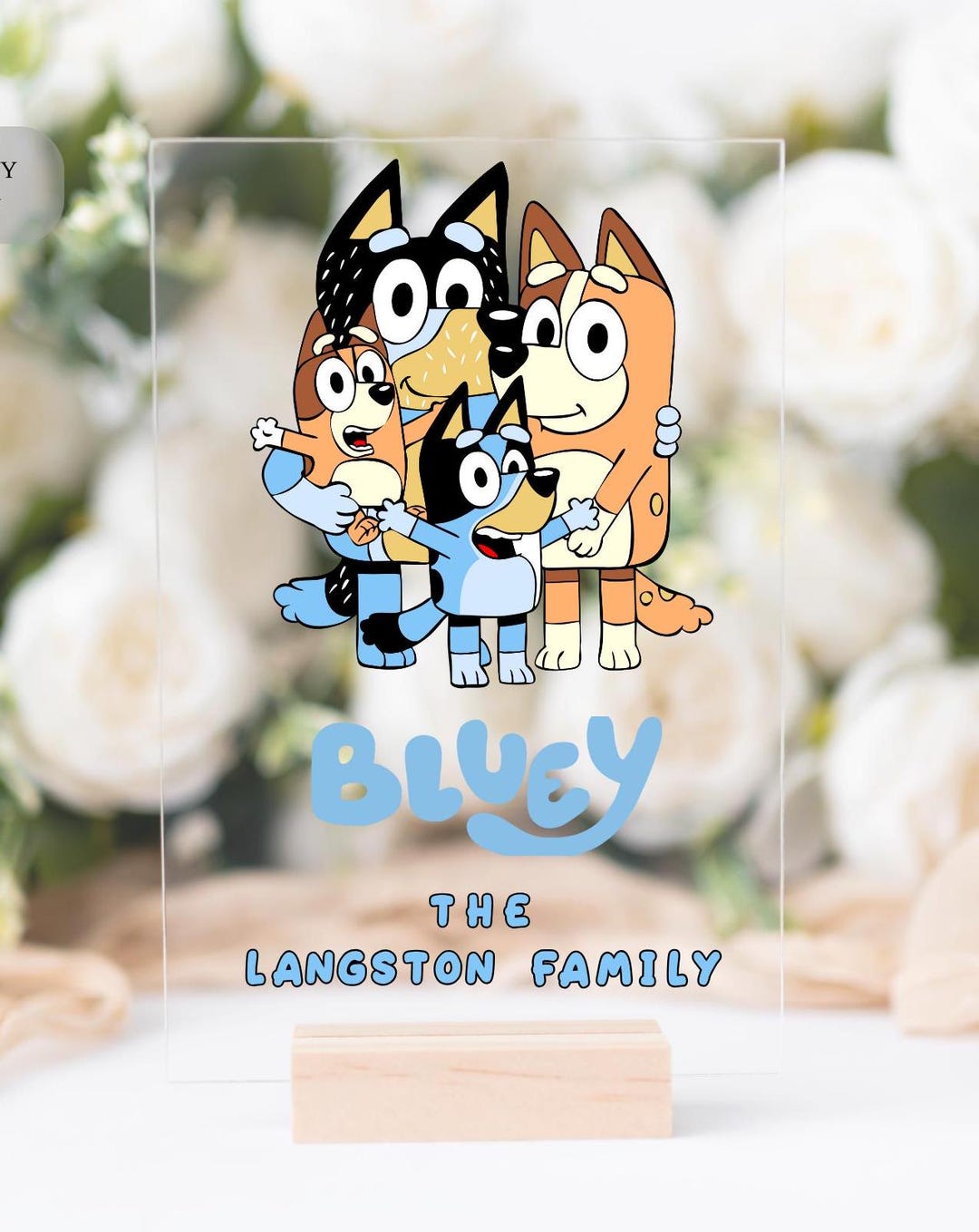 Bluey Family Acrylic Plaque, Custom Bluey Bingo Plaque, Bluey Mom Dad ...
