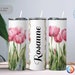 Tulip Flower Cup, Personalized Name Floral Tumblers, Custom Floral ...