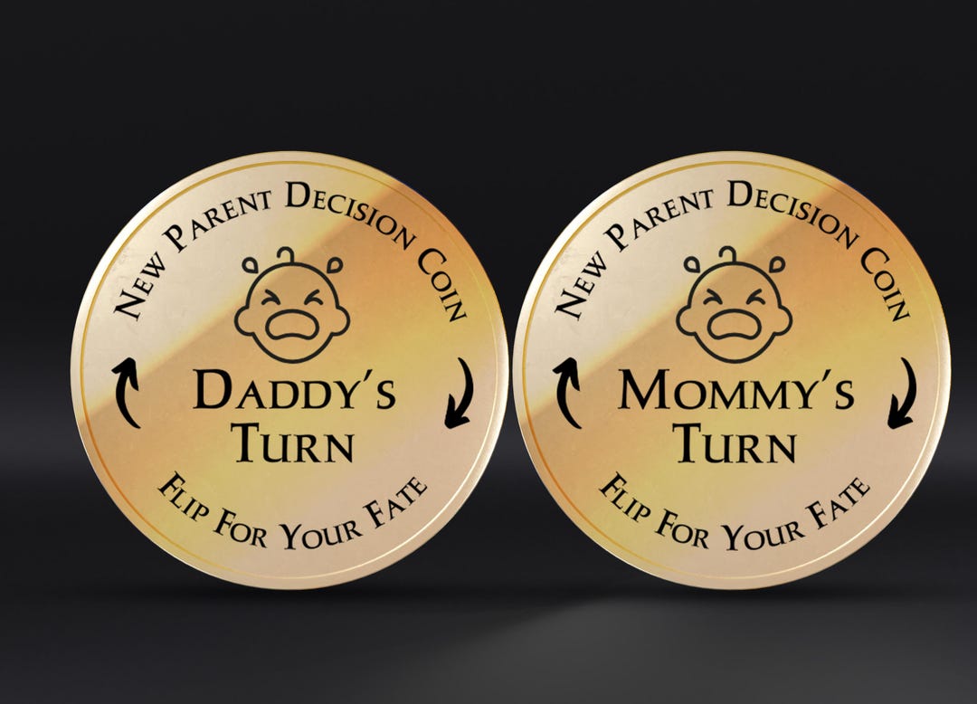 New Parent Decision Flip Coin, Baby Decision Coin, Baby Shower Gift ...