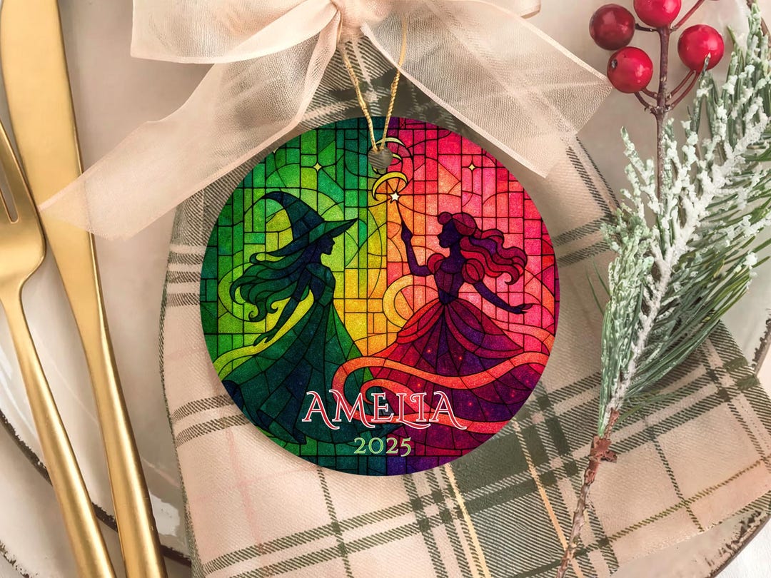 Custom Wicked Ornament, Wicked Stained Glass Effect Christmas Ornament ...