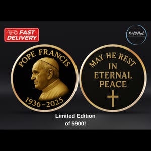 Pope Francis Memorial Coin - Catholic Collectible Brass Token - Limited ...