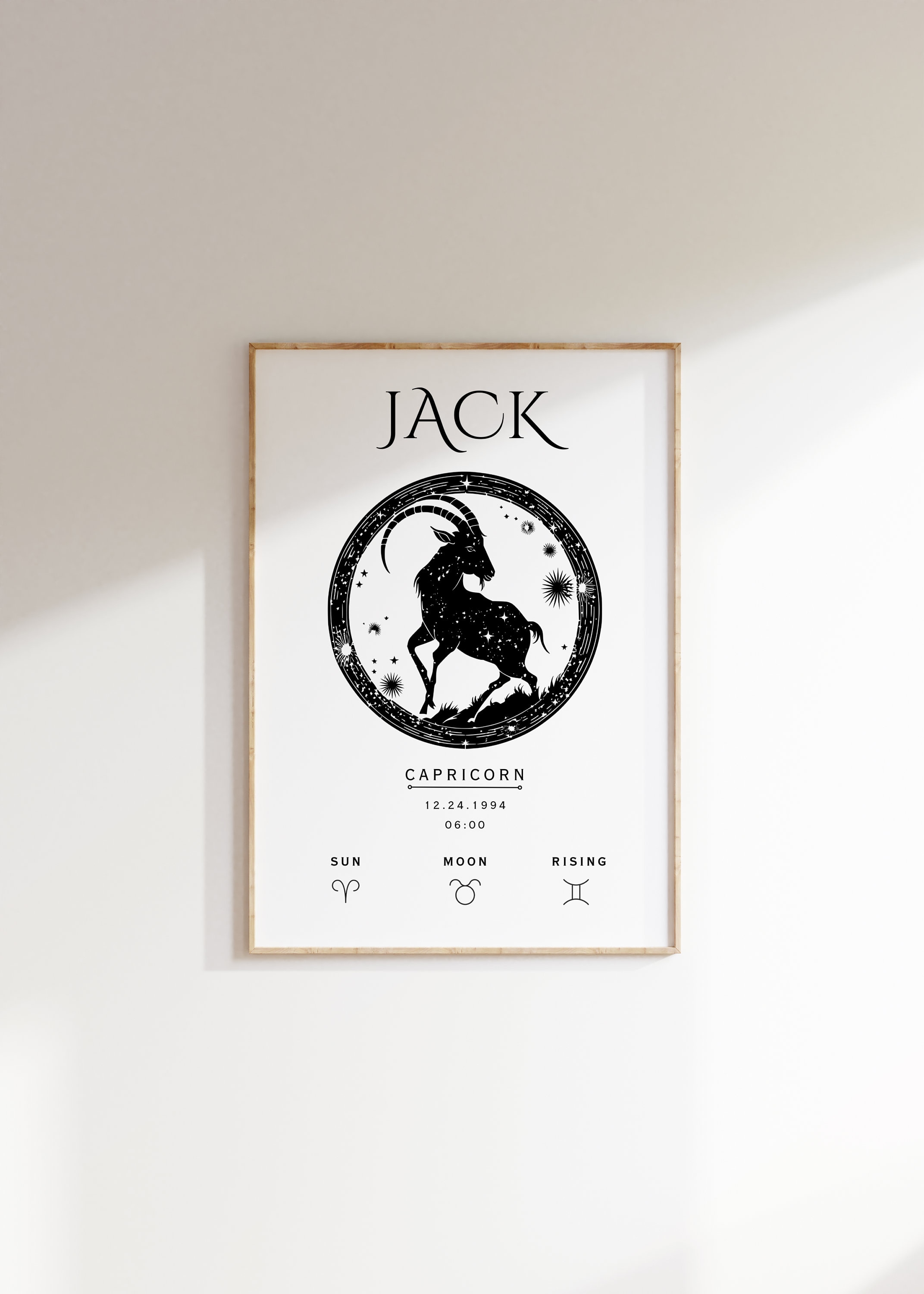 PERSONALISED Zodiac Birth Chart Poster, Custom Digital Print, Astrology ...