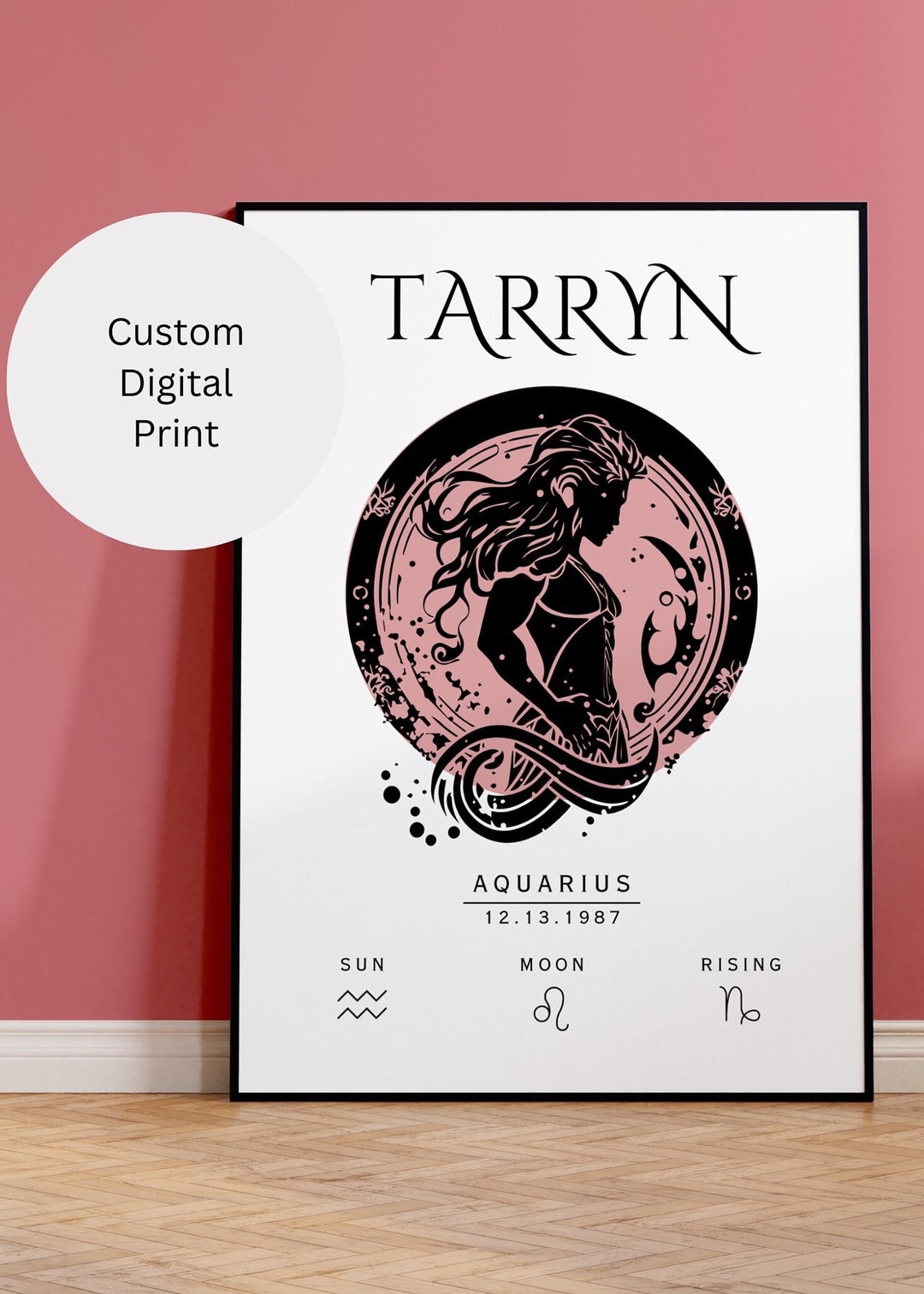 PERSONALISED Zodiac Birth Chart Poster, Custom Digital Print, Astrology ...