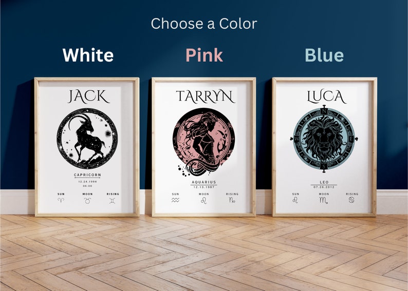 PERSONALISED Zodiac Birth Chart Poster, Custom Digital Print, Astrology ...