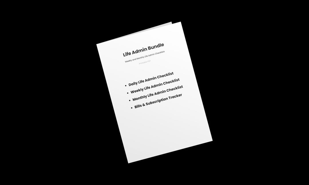 Life Admin Checklist Bundle Printable | Daily Weekly Monthly + Bills ...