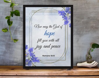 Christian Bible Verse Wall Art Printable on Hope in God's Promises ...