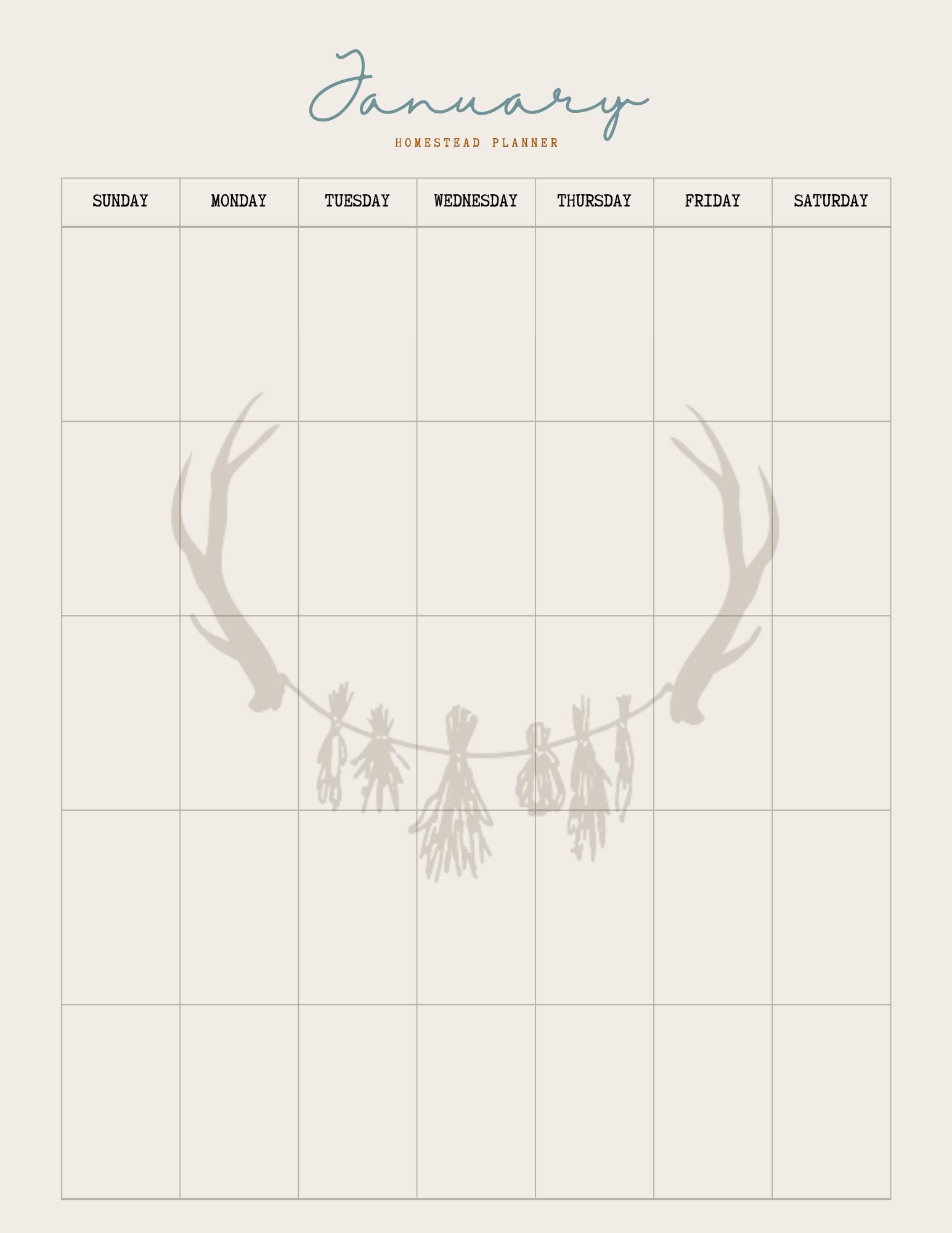Printable Yearly Homestead Planner (digital) - Etsy