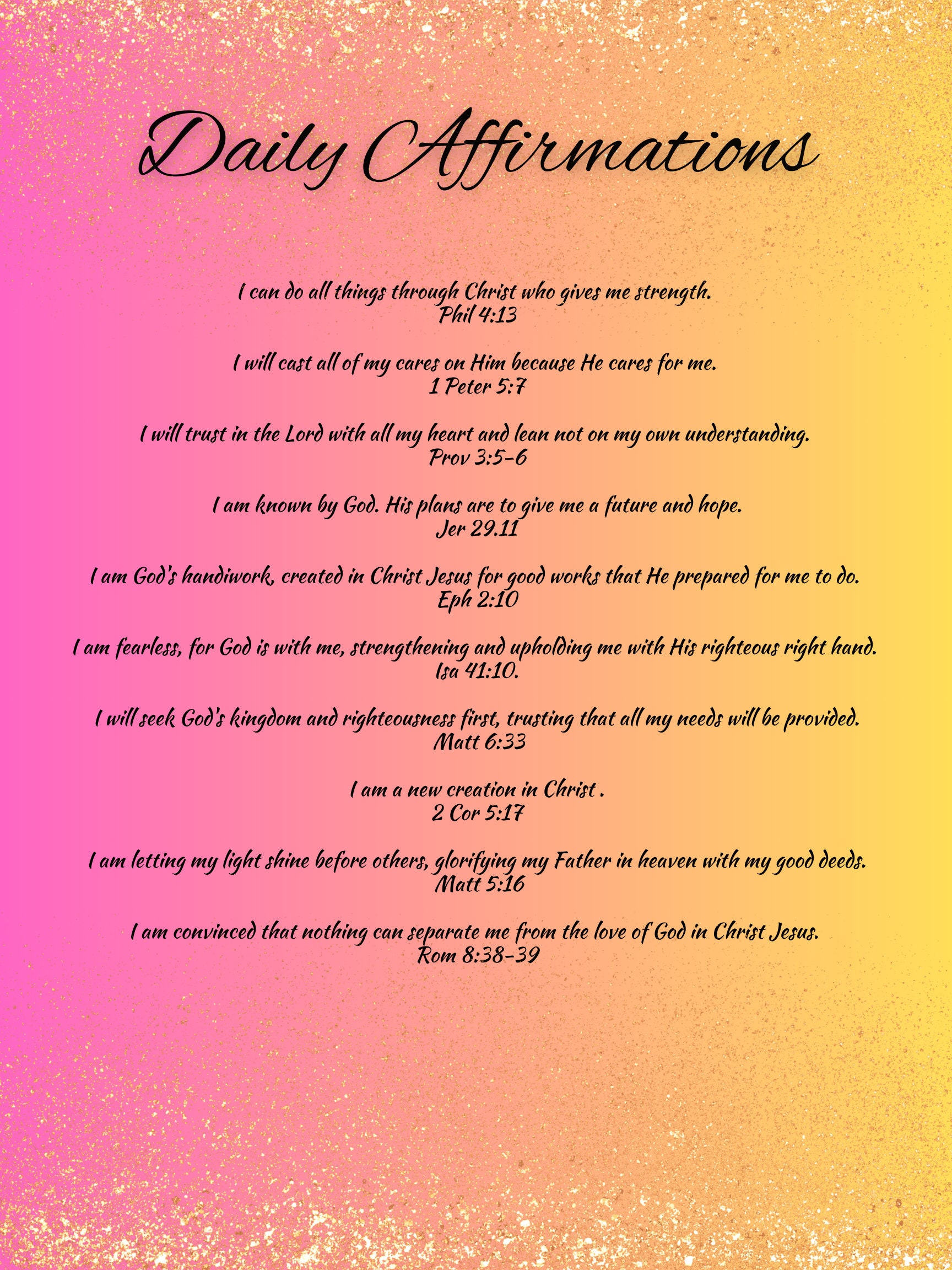 Daily Affirmations Poster - Etsy