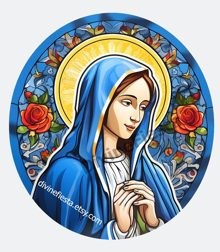 Virgin Mary Sticker, Virgin Mary Decal, Catholic Sticker - Etsy