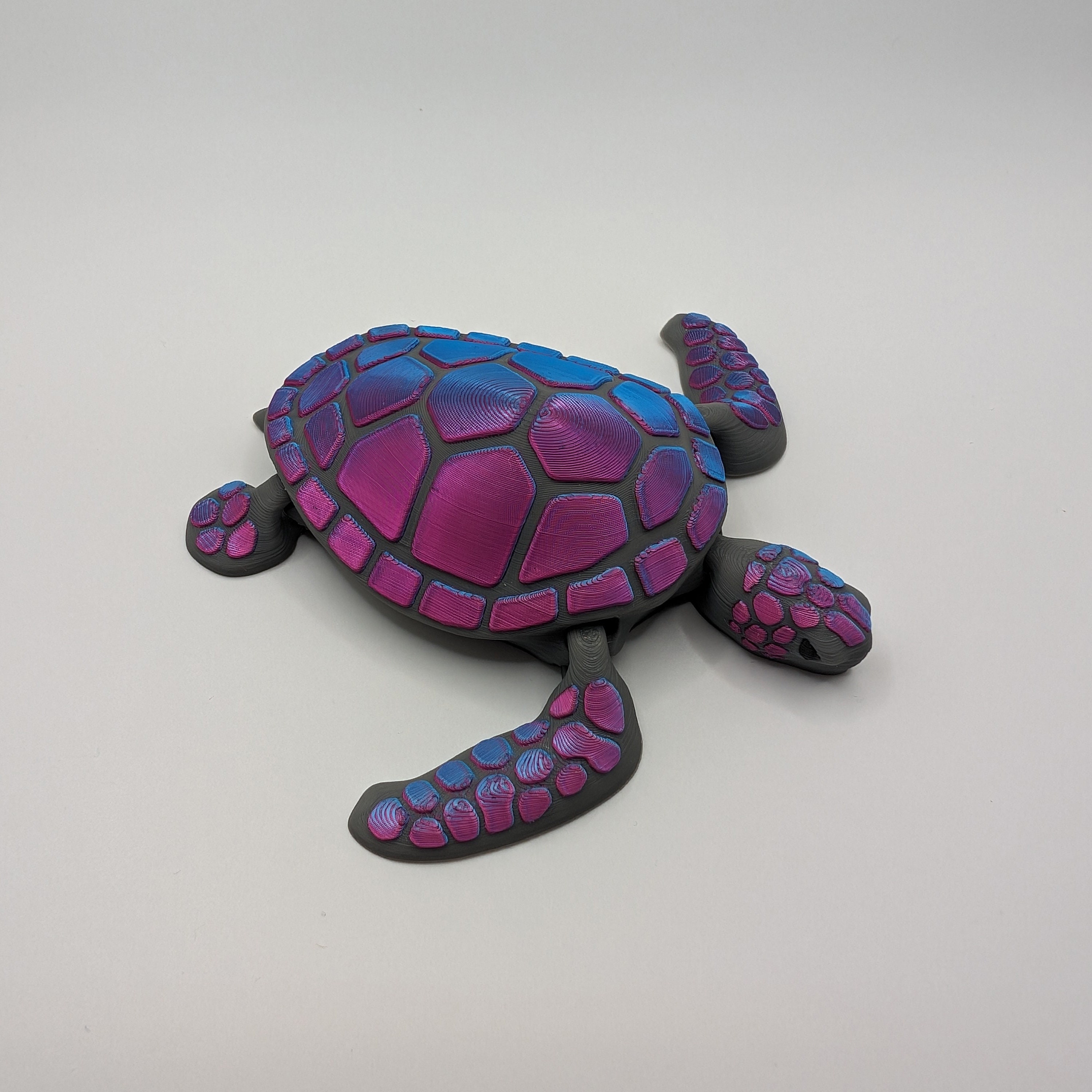 Articulated Turtle Fidget Toy, 3D Printed, Multicolour, Anxiety Relief ...