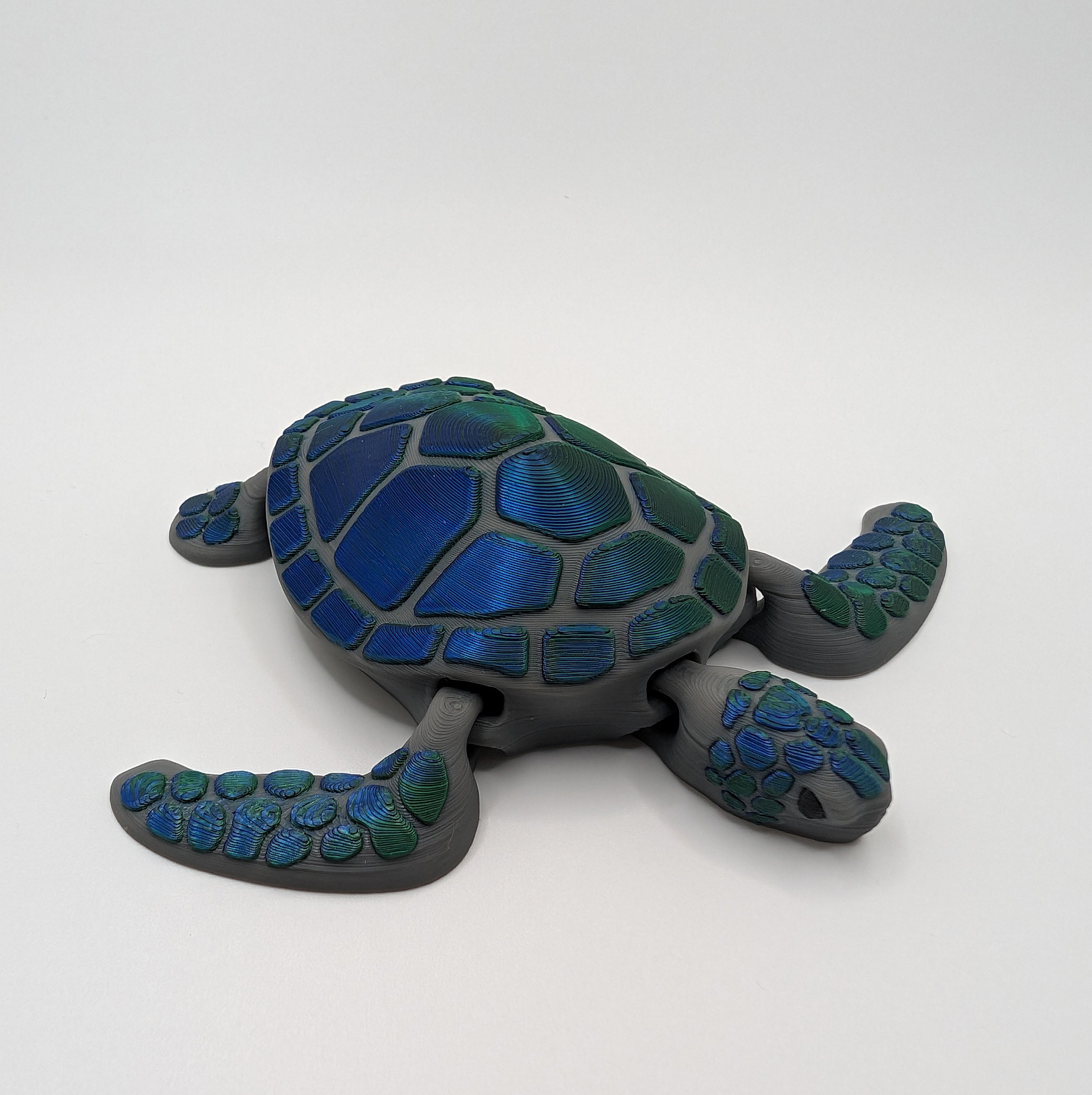 Articulated Turtle Fidget Toy, 3D Printed, Multicolour, Anxiety Relief ...