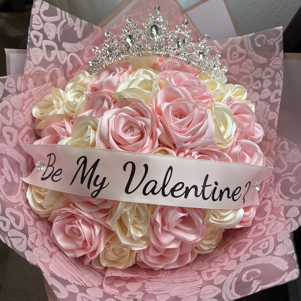 Ribbon Rose Bouquet - Etsy