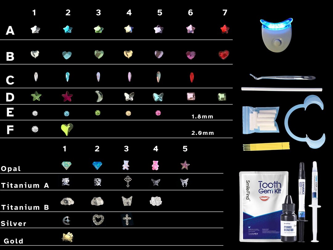 Any Tooth Gem Design Custom Tooth Gem Kit | Tooth Gem Jewellery Set DIY ...