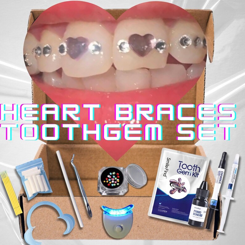 Heart Braces DIY Tooth Gem Kit Swarovski Gems Assorted Flatback Tooth ...