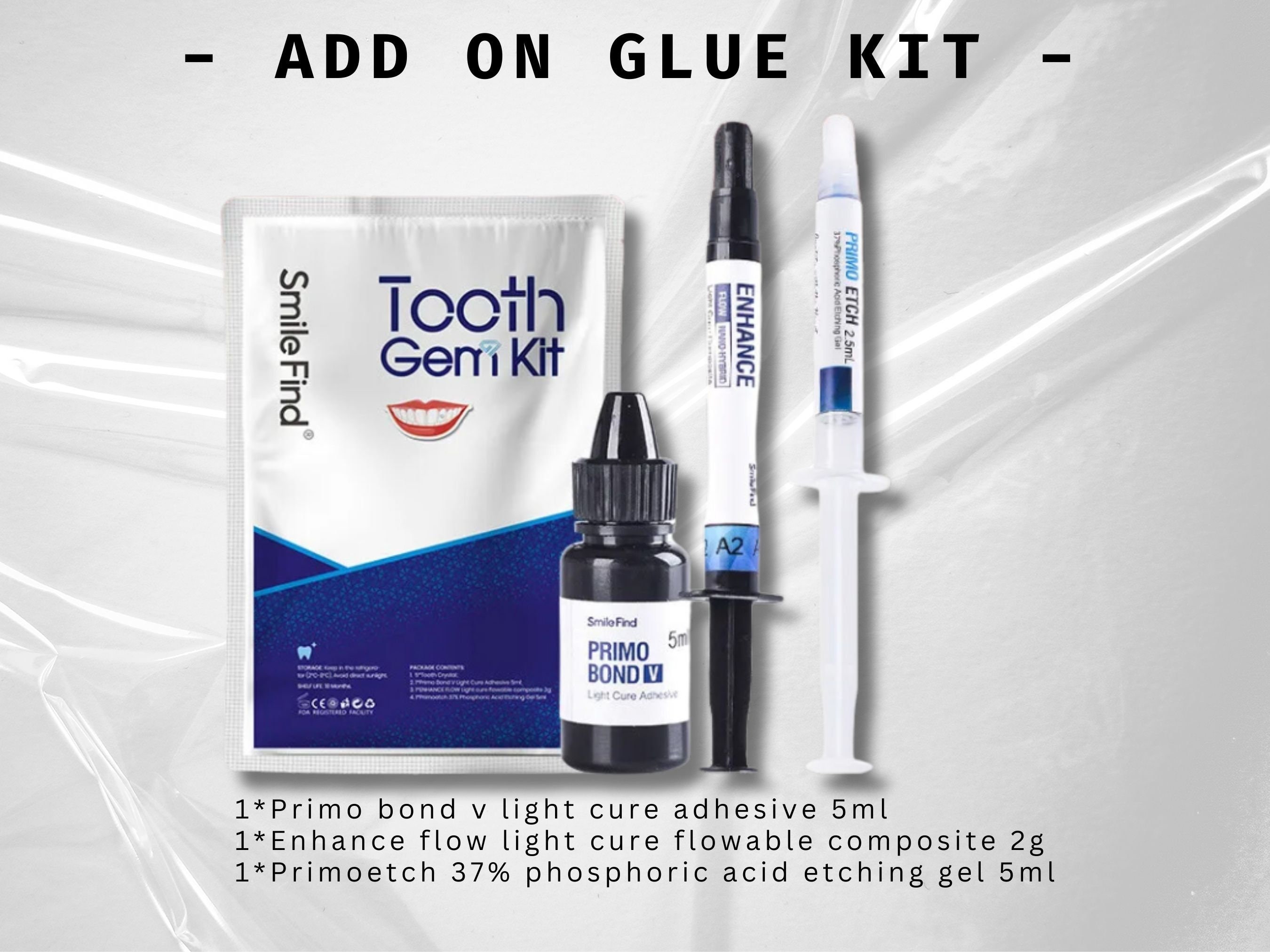 Professional Tooth Gem Adhesive Glue Kit With UV Glue, Gel and Bonding ...