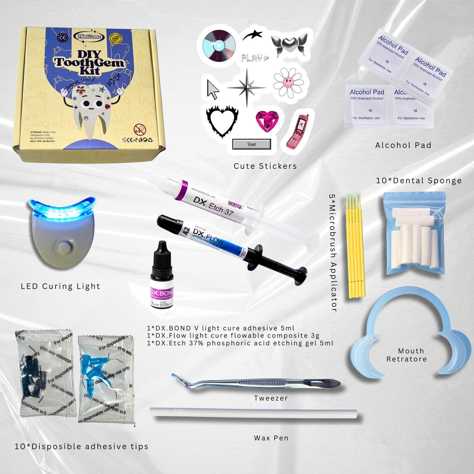 Vamp Fang DIY Tooth Gem Kit | Swarovski Gems | Assorted Flatback Tooth ...