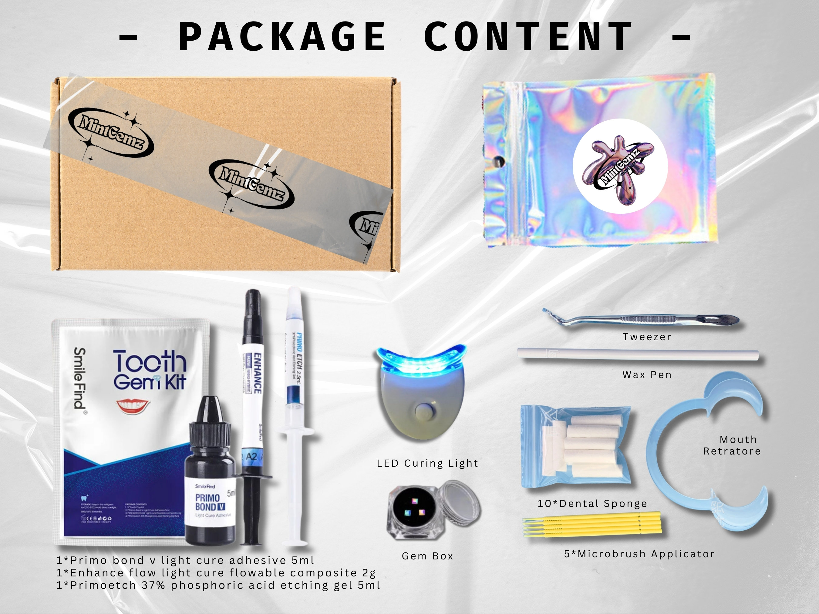 Silver Butterfly Moth Tooth Gem Kit Variation 2 Titanium Tooth Gem ...