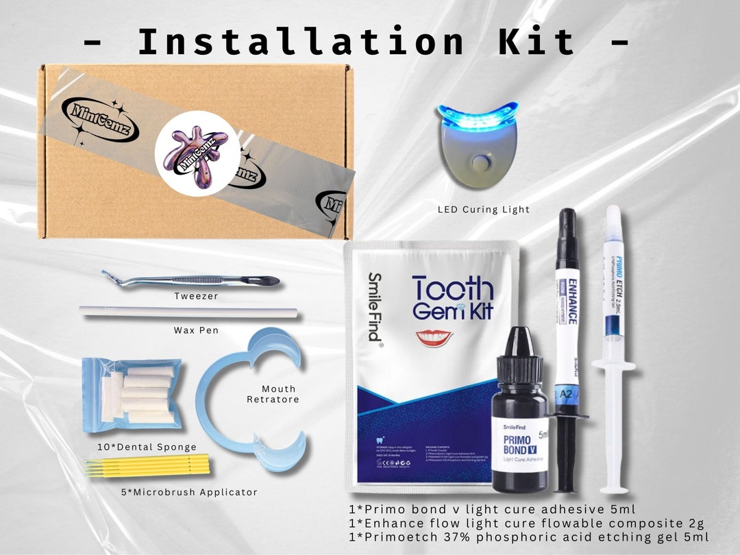 Professional Tooth Gem Adhesive Glue Kit With UV Glue, Gel and Bonding ...
