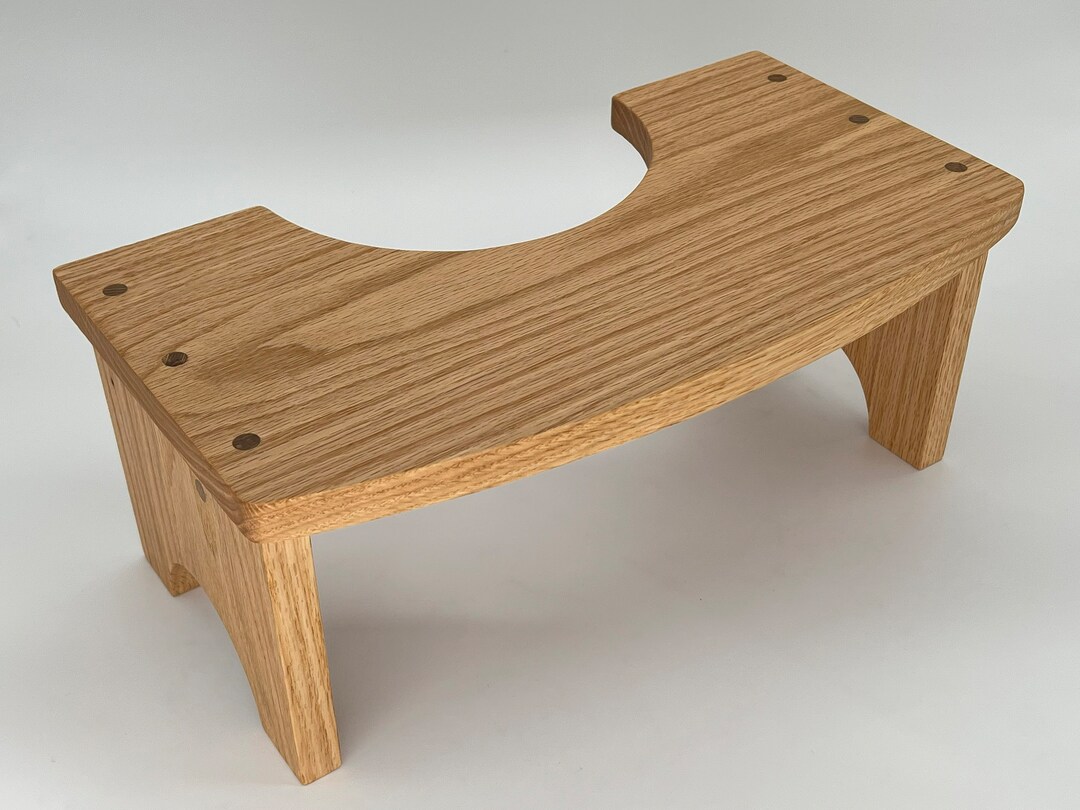Handmade Oak Wood Toilet Stool - Etsy