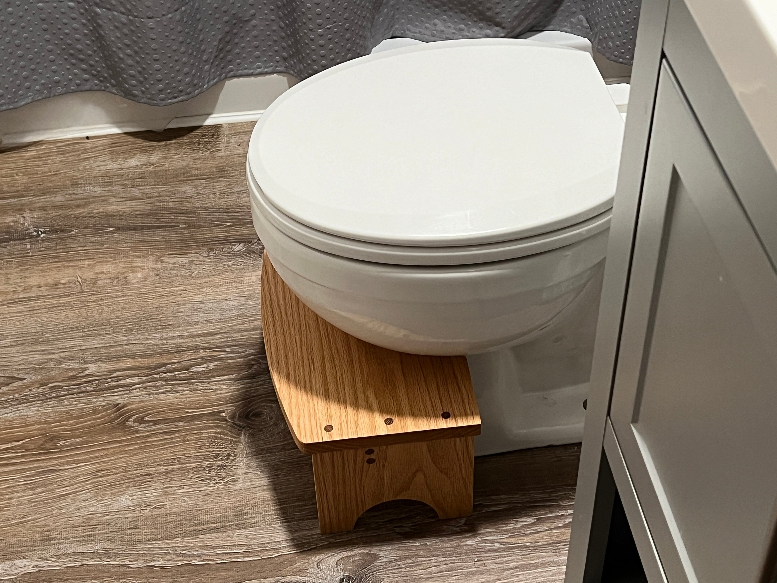 Handmade Oak Wood Toilet Stool - Etsy