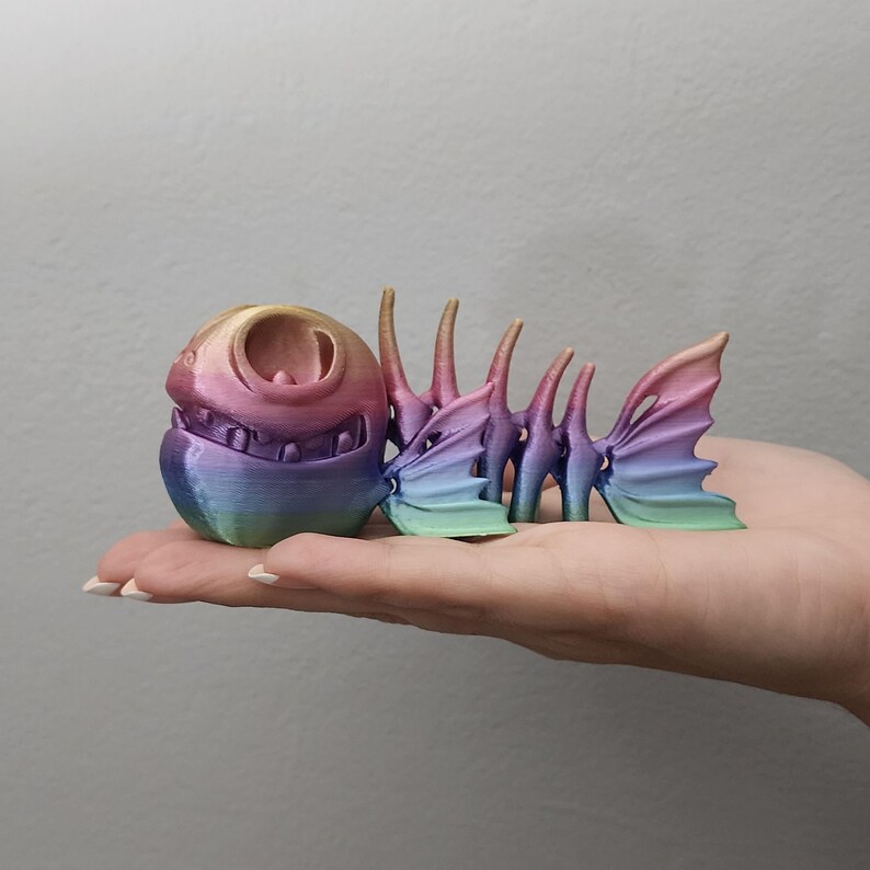 3D Printed Articulating Bone Fish Toy: Flexifactory Sensory Fidget - Etsy