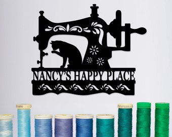 Sewing Machine Sign Personalized, Sewing Room Wall Art, Custom Quilting ...